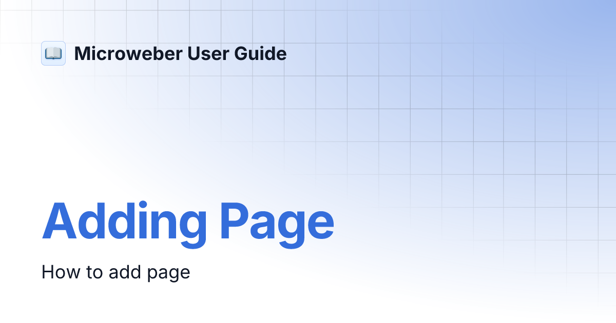 Adding Page | Microweber User Guide