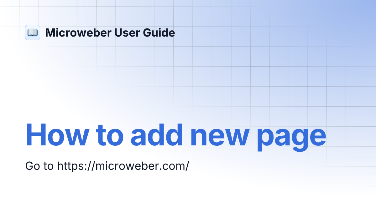 How to add new page | Microweber User Guide